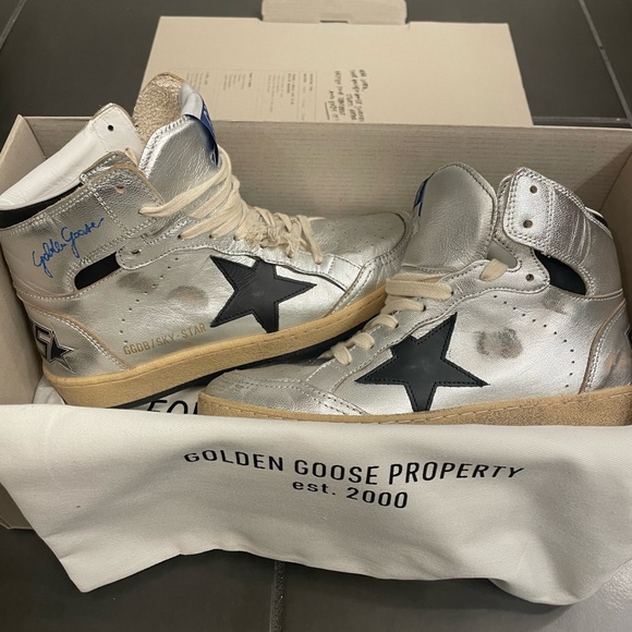 Golden Goose | Shoes | Sky Star Golden Goose High Top Sneakers Brand ...